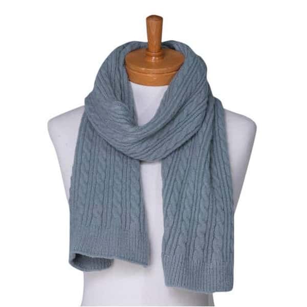 Cable Rib Scarf: Duck Egg Blue Wholesale | Taylor Hill Scarves & Co