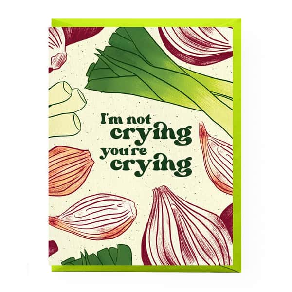 Crying Onions Card Wholesale | Boss Dotty