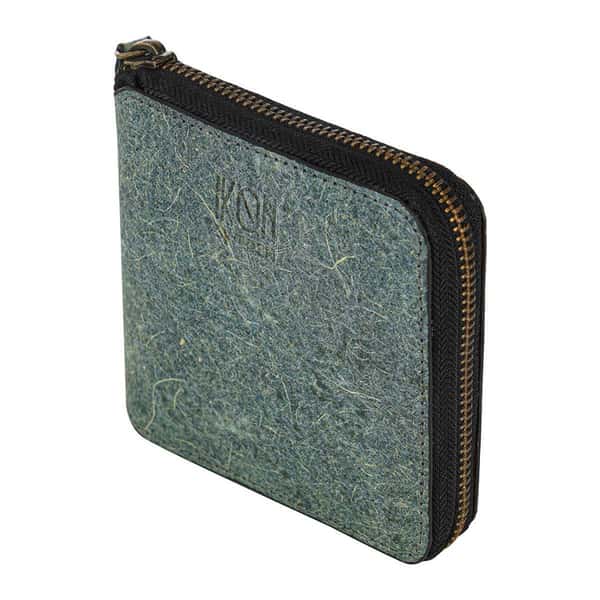 Coconut Leather Small Zip Wallet - Ocean Green wholesale